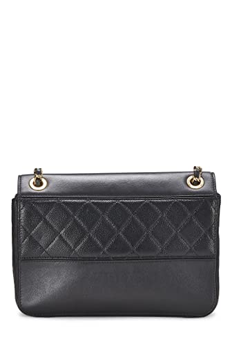 CHANEL, Pre-Loved Black Quilted Caviar Shoulder Bag, Black