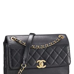 CHANEL, Pre-Loved Black Quilted Caviar Shoulder Bag, Black