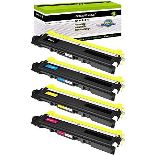 greencycle 4 PK Toner Cartridge Set TN210K TN210C TN210Y TN210M Compatible for Brother HL-3070CW MFC-9120CN Printer