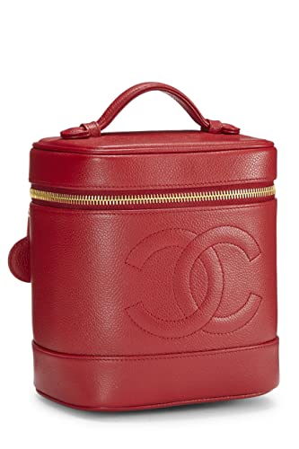 CHANEL, Pre-Loved Red Caviar Timeless Vanity, Red