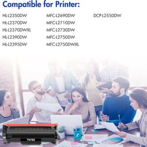 TN760 TN730 Toner for Brother Printer Compatible Replacement for Brother TN760 TN-760 TN 760 TN-730 TN 730 Work for DCP-L2550DW MFC-L2710DW MFC-L2750DW HL-L2350DW HL-L2395DW Cartridge