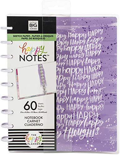 Me & My Big Ideas Planner Medium Notebook W/60 Sheets-Think Happy, Sketch