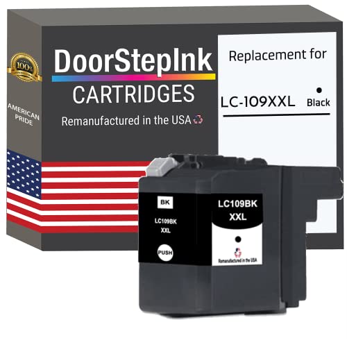 DoorStepInk Remanufactured in The USA Ink Cartridge Replacements for Brother LC109XXL LC109 XXL Black for Printers MFC-6520DW MFC-6720DW MFC-6920DW