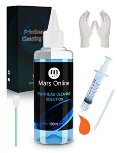 mars online printhead cleaning kit inkjet printer head cleaner compatible for hp/epson/brother/canon 8600 8610 8035 8710 6700 6900 / epson 1430 2720 et-2720 et-2750, 100ml, kit 1