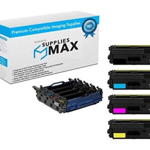 SuppliesMAX Compatible Replacement for Brother HL-L9200/L9300/MFC-L9550/L9950CDWT Drum/High Yield Toner Value Combo Pack (1-Drum Unit/4-Toners) (DR-331CL/TN-339BCMYVB)