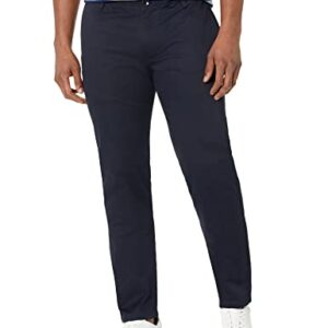 A|X ARMANI EXCHANGE mens Slim Fit Stretch Trouser Casual Pants, Deep Navy, 28W x 34L US