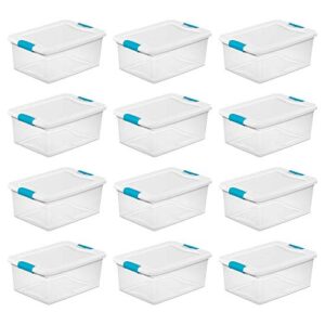 latching storage box, see-through base, 15-qt.