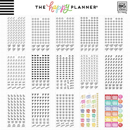 me & my BIG ideas Sticker Value Pack for Classic Planner - The Happy Planner Scrapbooking Supplies - Sports Theme - Multi-Color & Gold Foil - Great for Projects & Albums - 30 Sheets, 1429 Stickers