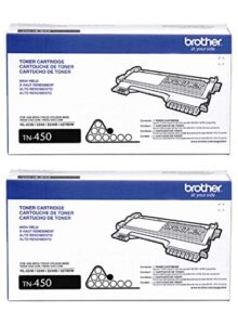 genuine brother tn450 (tn-450) black toner cartridge 2-pack