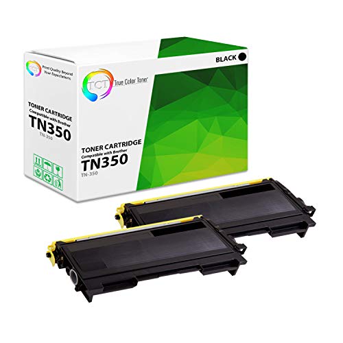 TCT Premium Compatible Toner Cartridge Replacement for Brother TN-350 TN350 Black Works with Brother HL-2030 2070N, DCP-7020, FAX-2820 2825 2920, MFC-7220 Printers (2,500 Pages) - 2 Pack