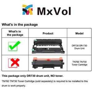 MxVol Compatible Drum Unit Replacement for Brother DR730 DR 730 DR-730 use for HL-L2350DW DCP-L2550DW MFC-L2710DW MFC-L2750DW HL-L2395DW Printer (NO Toner, 2 Pack)