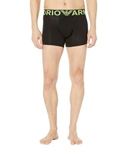 emporio armani men’s megalogo elastic band boxers, black, large