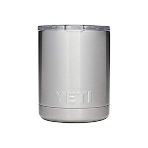 YETI Rambler 10 oz Lowball, Vacuum Insulated, Stainless Steel with Standard Lid, Stainless