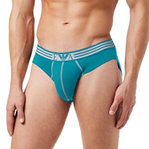 emporio armani men’s bold monogram elastic band brief, topaz, medium