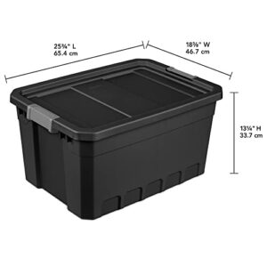 Sterilite Storage System Solution with 19 Gallon Heavy Duty Stackable Storage Box Container Totes with Grey Latching Lid for Home Organization, 6 Pack