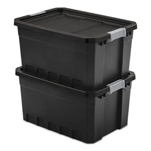 Sterilite Storage System Solution with 19 Gallon Heavy Duty Stackable Storage Box Container Totes with Grey Latching Lid for Home Organization, 6 Pack