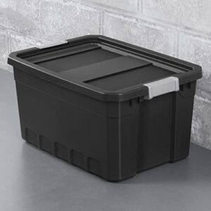 Sterilite Storage System Solution with 19 Gallon Heavy Duty Stackable Storage Box Container Totes with Grey Latching Lid for Home Organization, 6 Pack