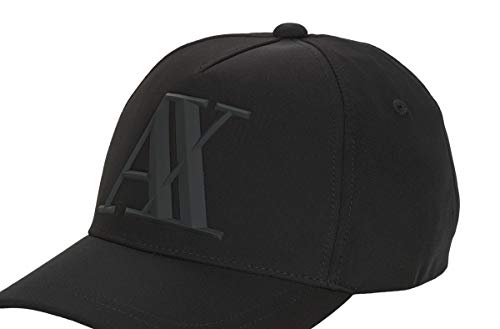 A|X ARMANI EXCHANGE mens 3d Rubber Ax Tonal Logo Hat Baseball Cap, Nero/Black, One Size US