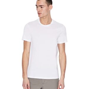 A|X ARMANI EXCHANGE Men's Solid Colored Basic Pima Crew Neck - white - Medium