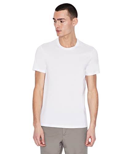 A|X ARMANI EXCHANGE Men's Solid Colored Basic Pima Crew Neck - white - Medium