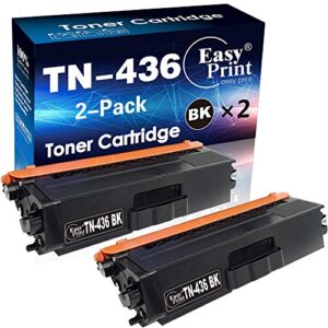 (2-pack, black) compatible tn436bk tn-436bk toner cartridge tn-436 used for brother hl-l8260cdw hl-l8360cdw mfc-l8900cdw mfc-l8610cdw printer, sold by easyprint