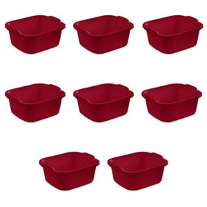 sterilite 6475808 12 quart dishpan, qt, classic red, 8 count (pack of 1)