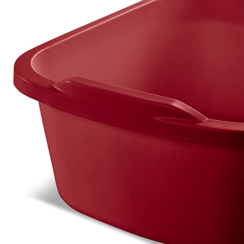 Sterilite 6475808 12 Quart Dishpan, Qt, Classic Red, 8 Count (Pack of 1)