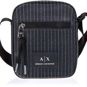 A|X ARMANI EXCHANGE mens Eco-leather Bag Crossbody, Blue, Medium US