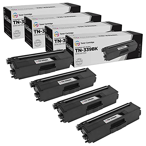 LD Compatible Toner Cartridge Replacement for Brother TN-339BK Extra High Yield (Black, 4-Pack)