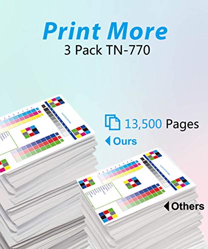 MM MUCH & MORE Compatible Toner Cartridge Replacement for Brother TN-770 TN770 TN760 to Used with HL-L2370DW HL-L2370DWXL MFC-L2750DW MFC-L2750DWXL Printers (3-Pack, Black)