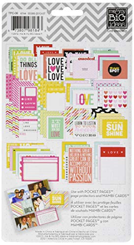 me & my BIG ideas Pocket Pages Journaling Cards, Love