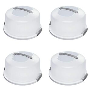 sterilite cake server see-through lid, white base, 4-pack