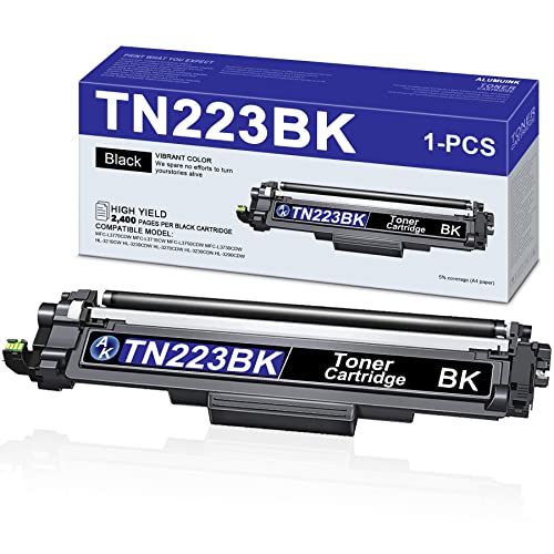 AK (Page Yield Upto 2,400 Pages) TN223BK Toner Cartridge Compatible Replacement for Brother TN 223 TN-223 MFC-L3770CDW L3710CW L3750CDW L3730CDW HL-3210CW 3230CDW Printer (Black, 1-Pack)