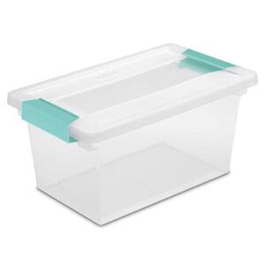 sterilite 19628604 medium clip clear storage box with latched lid – 11″l x 6-5/8″w x 5-3/8″h