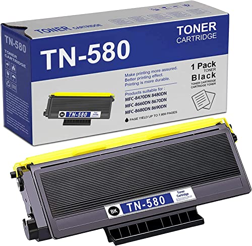 AJFW Feromyink Compatible TN580 TN-580 Toner Cartridge Replacement for Brother MFC-8370 5250DN/DNT 5350DN/DNLT 5380DN DCP-8060 8065DN 8085DN Printer (Black,1-Pack) FO TN-580-1PK ?14*7.6*5.7 inches