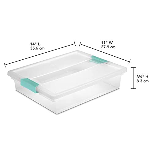 Sterilite Large Clip (12 Pack) & Small Clip (6 Pack) Clear Plastic Storage Organizer Tote Container Bin Box for Home Office Organization and Storage