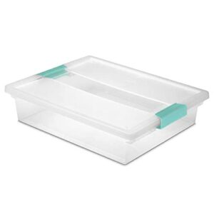 Sterilite Large Clip (12 Pack) & Small Clip (6 Pack) Clear Plastic Storage Organizer Tote Container Bin Box for Home Office Organization and Storage