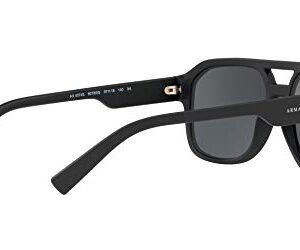 A|X ARMANI EXCHANGE Men's AX4074S Rectangular Sunglasses, Matte Black/Light Grey Mirrored/Black, 57 mm