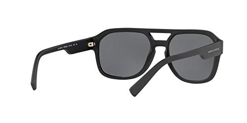 A|X ARMANI EXCHANGE Men's AX4074S Rectangular Sunglasses, Matte Black/Light Grey Mirrored/Black, 57 mm