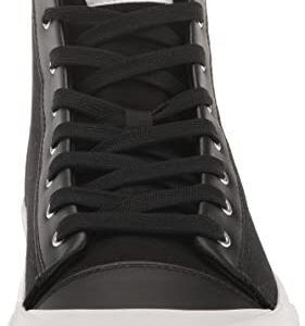 A|X ARMANI EXCHANGE Men's Updated Icon Logo High-Top Sneaker, Black, 10