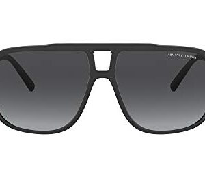 A|X ARMANI EXCHANGE Men's AX4104S Rectangular Sunglasses, Black/Grey Gradient, 61 mm