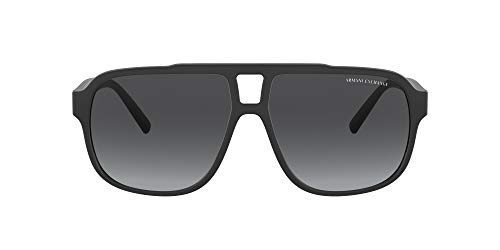 A|X ARMANI EXCHANGE Men's AX4104S Rectangular Sunglasses, Black/Grey Gradient, 61 mm