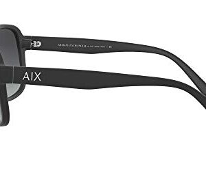 A|X ARMANI EXCHANGE Men's AX4104S Rectangular Sunglasses, Black/Grey Gradient, 61 mm