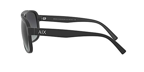 A|X ARMANI EXCHANGE Men's AX4104S Rectangular Sunglasses, Black/Grey Gradient, 61 mm