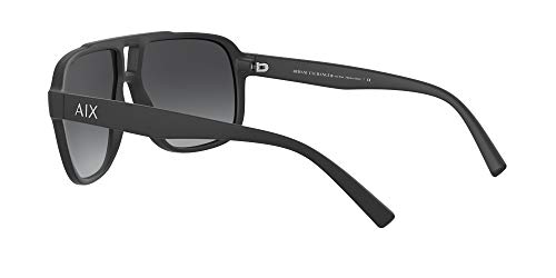 A|X ARMANI EXCHANGE Men's AX4104S Rectangular Sunglasses, Black/Grey Gradient, 61 mm