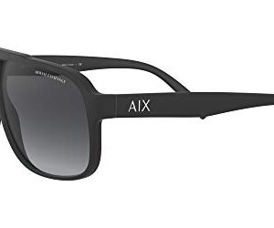 A|X ARMANI EXCHANGE Men's AX4104S Rectangular Sunglasses, Black/Grey Gradient, 61 mm