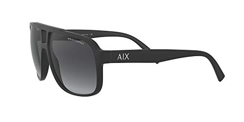 A|X ARMANI EXCHANGE Men's AX4104S Rectangular Sunglasses, Black/Grey Gradient, 61 mm