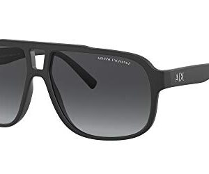 A|X ARMANI EXCHANGE Men's AX4104S Rectangular Sunglasses, Black/Grey Gradient, 61 mm