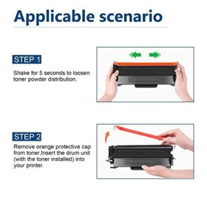 DOPHEN 2 Pack TN760 High Yield Toner Cartridge TN-760 2Pack Black High Yield Toner Cartridge Repalcement for DCP-L2550DW MFC-L2710DW L2750DW HL-L2370DW/DWXL L2390DW Printer, TN760