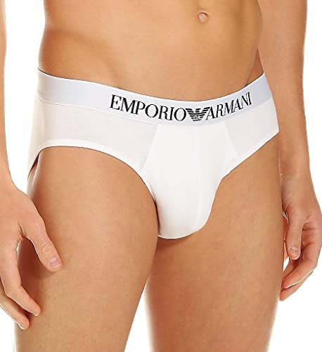 Emporio Armani Men's Stretch Cotton Brief, White, Medium